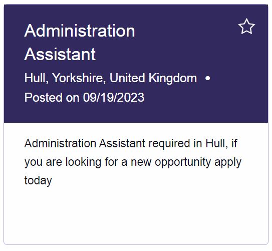Administration Assistant Hull, Yorkshire, United Kingdom